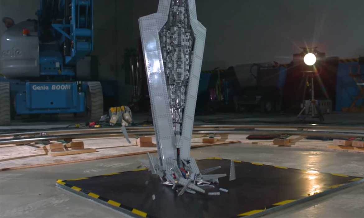 Watch a LEGO Super Star Destroyer Shatter in 1000 FPS | Geek Culture