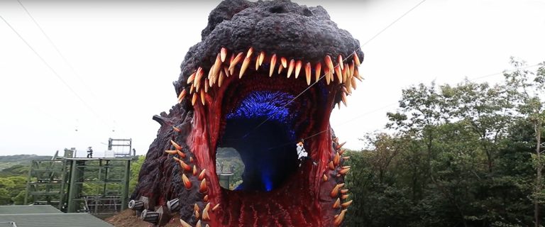 Swallow Up Your Stay Home Woes By Watching People Zipline Into Godzilla ...