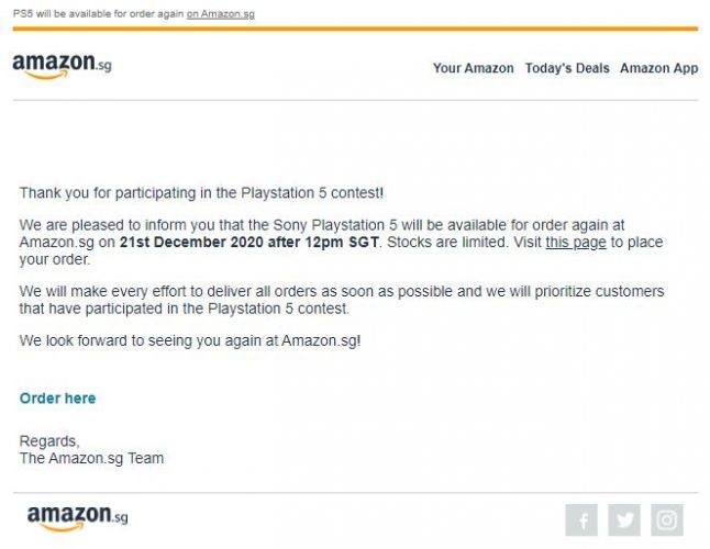 The PS5 Is Available Again On Amazon Singapore; 21 December With ...